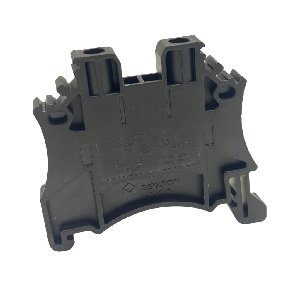 24A 2.5mm Black DIN Rail Terminal Block
