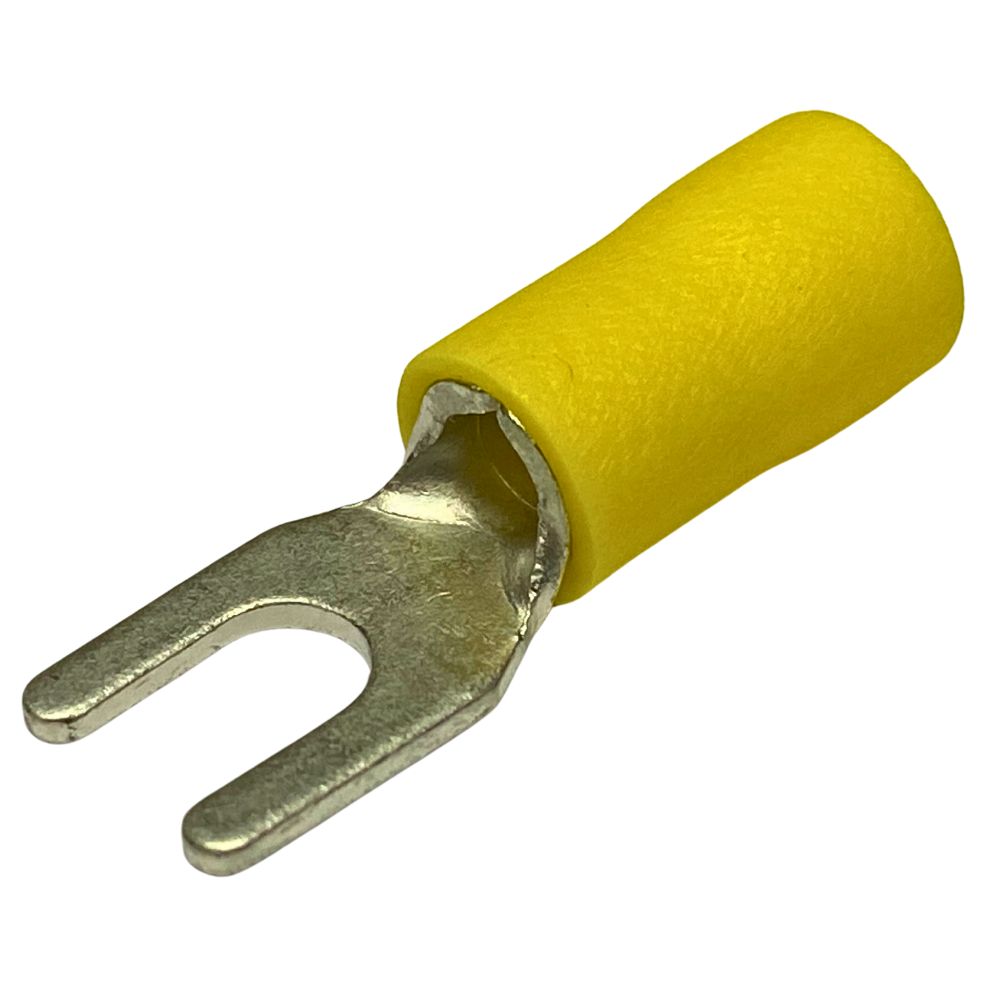 SVS5-4 | INSULATED FORK TERMINAL 4.3MM YELLOW 25.5MM LENGTH